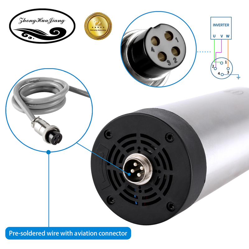 2.2KW Air Cooled Spindle CNC Spindle Motor - Zhong Hua Jiang